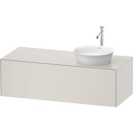 Duravit White Tulip Waschtisch-Unterschrank WT4977R3939 130 x 55 cm, Nordic Wei&szlig; Seidenmatt, wandh&auml;ngend, 1 Auszug, 1 Konsolenplatte, Becken rechts