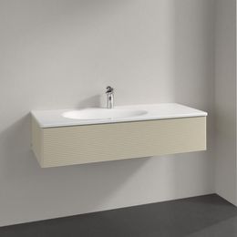 Villeroy & Boch Villeroy und Boch Antao Waschtisch-Unterschrank L03100HJ 118,8x25,6x49,3cm, mit Frontstruktur, silk grey matt lacquer, mit Beleuchtung