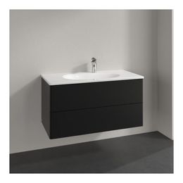 Villeroy & Boch Villeroy und Boch Antao Waschtisch-Unterschrank L05000PD 98,8x50,4x49,6cm, ohne Frontstruktur, black matt lacquer, mit Beleuchtung