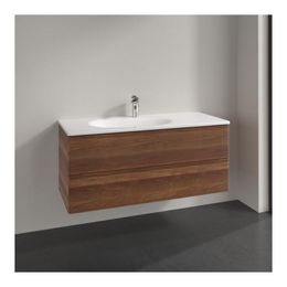 Villeroy & Boch Villeroy und Boch Antao Waschtisch-Unterschrank L06100HM 118,8x50,4x49,3cm, mit Frontstruktur, warm walnut, Mit Beleuchtung