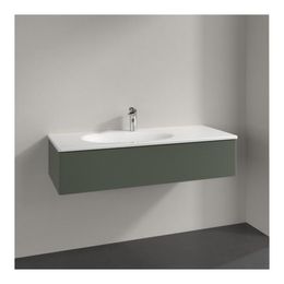 Villeroy & Boch Villeroy und Boch Antao Waschtisch-Unterschrank L03100HL 118,8x25,6x49,3cm, mit Frontstruktur, leaf green matt lacquer, mit Beleuchtung