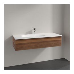Villeroy & Boch Villeroy und Boch Antao Waschtisch-Unterschrank L03100HM 118,8x25,6x49,3cm, mit Frontstruktur, warm walnut, mit Beleuchtung