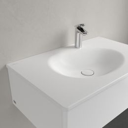 Villeroy & Boch Villeroy und Boch Antao Schrankwaschtisch 4A7584RW 80x50cm, eckig, 1 Hahnloch, verdeckter &Uuml;berlauf, stone white C-plus