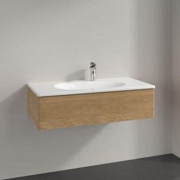 Villeroy & Boch Villeroy und Boch Antao Waschtisch-Unterschrank L02100HN 98,8x25,6x49,3cm, mit Frontstruktur, honey oak, mit Beleuchtung