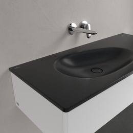 Villeroy & Boch Villeroy und Boch Antao Schrankwaschtisch 4A77L3R7 120x50cm, eckig, ohne &Uuml;berlauf, pure black C-plus