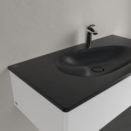 Villeroy & Boch Villeroy und Boch Antao Schrankwaschtisch 4A76A2R7 100x50cm, eckig, 1 Hahnloch, ohne &Uuml;berlauf, pure black C-plus
