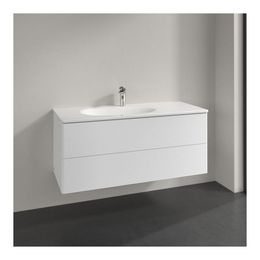 Villeroy & Boch Villeroy und Boch Antao Waschtisch-Unterschrank L06100MT 118,8x50,4x49,3cm, mit Frontstruktur, white matt lacquer, Mit Beleuchtung