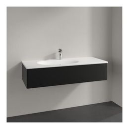 Villeroy & Boch Villeroy und Boch Antao Waschtisch-Unterschrank L03000PD 118,8x25,6x49,3cm, ohne Frontstruktur, black matt lacquer, mit Beleuchtung