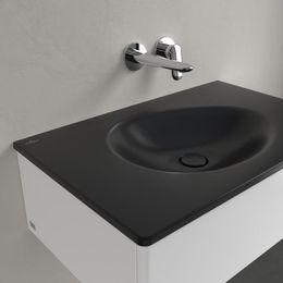 Villeroy & Boch Villeroy und Boch Antao Schrankwaschtisch 4A7583R7 80x50cm, eckig, ohne &Uuml;berlauf, pure black C-plus