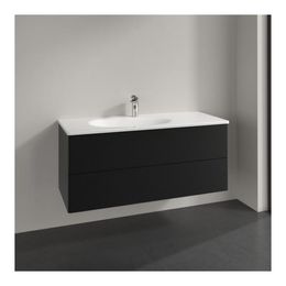 Villeroy & Boch Villeroy und Boch Antao Waschtisch-Unterschrank L06100PD 118,8x50,4x49,3cm, mit Frontstruktur, black matt lacquer, Mit Beleuchtung
