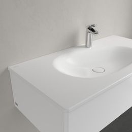 Villeroy & Boch Villeroy und Boch Antao Schrankwaschtisch 4A76A2RW 100x50cm, eckig, 1 Hahnloch, ohne &Uuml;berlauf, stone white C-plus