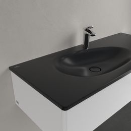 Villeroy & Boch Villeroy und Boch Antao Schrankwaschtisch 4A77LBR7 120x50cm, eckig, 1 Hahnloch, verdeckter &Uuml;berlauf, pure black C-plus