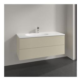 Villeroy & Boch Villeroy und Boch Antao Waschtisch-Unterschrank L06100HJ 118,8x50,4x49,3cm, mit Frontstruktur, silk grey matt lacquer, Mit Beleuchtung