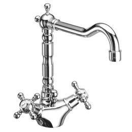 Herzbach Anais Classic Armatur 32454000204 wei&szlig;-gold, mit Ablaufgarnitur
