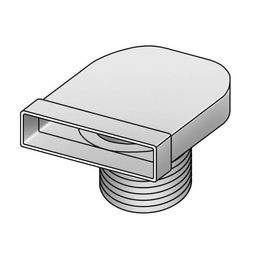 HELIOS Umlenkst&uuml;ck 60713 90&deg;, &Oslash; 125 mm auf flach 125, mit Schlauch