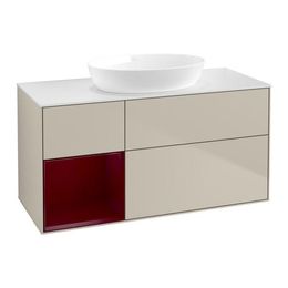 Villeroy & Boch Villeroy und Boch Finion Waschtischunterschrank GA61HBHH 120cm, Abdeckplatte white matt, Emotion, Regale Peony matt lacquer, Sand Matt Lacquer