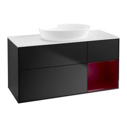 Villeroy & Boch Villeroy und Boch Finion Waschtischunterschrank GA71HBPD 120cm, Abdeckplatte white matt, Emotion, Regale Peony matt lacquer, Black matt lacquer