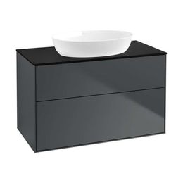 Villeroy & Boch Villeroy und Boch Finion Waschtischunterschrank FA0200HG 100x60,3cm, Abdeckplatte black matt, Midnight Blue Matt Lacquer