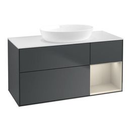 Villeroy & Boch Villeroy und Boch Finion Waschtischunterschrank GA71HHHG 120cm, Abdeckplatte white matt, Emotion, Regale sand matt lacquer, Midnight Blue Matt Lacquer
