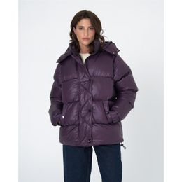 FRESHLIONS Damen Steppjacke "Francisca", lila, Gr. XL, unifarben, 100% Polyester, Jacken, mit hohem Kragen