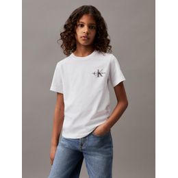 M&auml;dchen T-Shirt "CHEST MONOGRAM T-SHIRT", wei&szlig;, Gr. 4, Calvin Klein Jeans, unifarben, Single Jersey, Obermaterial: 100% Baumwolle, Shirts, f&uuml;r Kinder
