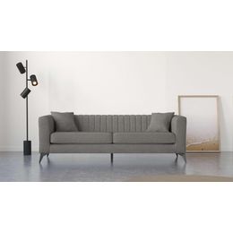 4-Sitzer Home Affaire, B:231cm H:74cm T:86cm, grau, 100% Polyester, Sofas, "MATTHEW elegantes Designsofa, Maße B/T/H: 231/86/74 cm", XXL, Steppung im