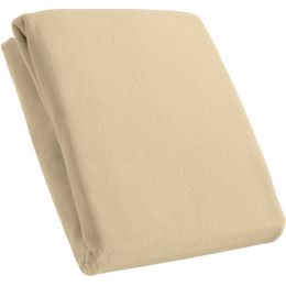 Spannbettlaken Kum, L:200cm, beige, Microfaser-Fleece, Obermaterial: 100% Polyester, Bettlaken, "Mikrofaser-Fleece Spannbetttuch"