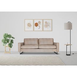 3-Sitzer Home Affaire, B:206cm H:85cm T:97cm, beige, Kunstleder (65% Polyester, 35% Lederfasern);Cord (92% Polyester, 8% Polyamide), Sofas, "Pinto,