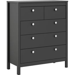 Kommode Home Affaire, B:82,1cm H:98,9cm T:38,4cm, schwarz, Spanplatte, Schlafzimmer, Sideboards, "Madrid, Aufbewahrung, Schubladenschrank, Stauraum",