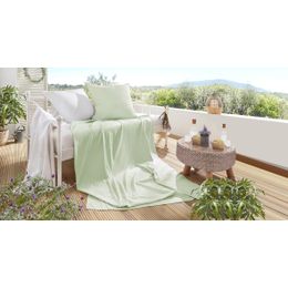 Bettw&auml;sche Primera, gr&uuml;n, Renforc&eacute;, Obermaterial: 100% Baumwolle, Jugendzimmer, Bettw&auml;sche, "Summer-Set Stone-Washed, Kissenbezug + Tuch", die