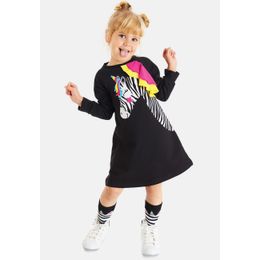 DENOKIDS M&auml;dchen Sommerkleid "Frilly Zebra", bunt, Basic, Gr. 116, bedruckt, 92% Baumwolle, 8% Elasthan, Kleider, mit Aufdruck