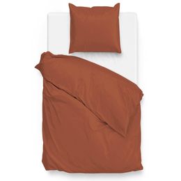 Bettw&auml;sche ZO HOME "Satinado", copper orang, B/L: 135cm x 200cm, 1 Stk., 1 Stk., Mako-Satin, B/L: 80cm x 80cm, 1 Stk., Mako-Satin, Obermaterial: 100% Baumwolle, Bettw&auml;sche, Bettw&auml;sche, Bettw&auml;sche aus 100% Baumwolle, hochwertige Mako-Satin