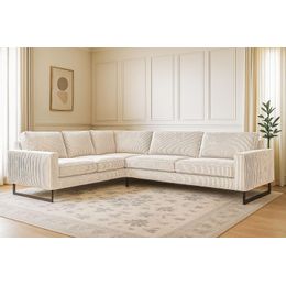 Ecksofa Home Affaire, B:290cm H:85cm T:250cm, beige, 92% Polyester, 8% Nylon, Wohnzimmer, Sofas, "Pinto, XXL, 250/290 cm, langer Schenkel, Ottomane",
