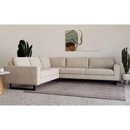 Ecksofa Home Affaire, B:290cm H:85cm T:250cm, beige, 92% Polyester, 8% Nylon, Wohnzimmer, Sofas, "Pinto, XXL, 250/290 cm, langer Schenkel, Ottomane",