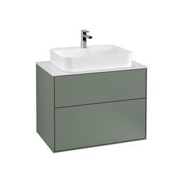 Villeroy & Boch Villeroy und Boch Finion Waschtischunterschrank F34100GM 80x60,3cm, Abdeckplatte white matt, Olive Matt Lacquer