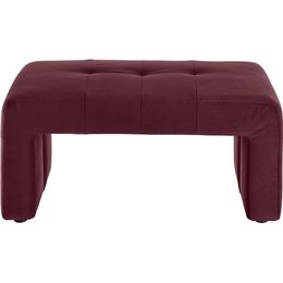 Hockerbank, B:100cm H:49cm T:54cm, rot, exxpo - SOFA FASHION, Carabu (50%Polyester, 35%Polyacryl, 15%Polyamid), Hocker, "Barista Hockerbank mit hoher