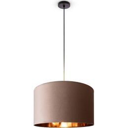 Paco Home Pendelleuchte "Hugo uni Color", &Oslash; 45,5cm H: 28cm, schwarz, Esszimmer, Leuchten, Wohnzimmer Lampenschirm aus Velour Unifarben Deko E27 Kabel