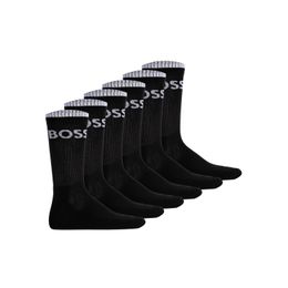 BOSS Herren Kurzsocken "Socken 6P QS Stripe CC 6er Pack", Gr. 39, schwarz, Obermaterial: 72% Baumwolle CO. 25% Polyester PES. 2% Elasthan EL. 1%