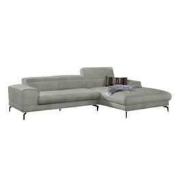 Ecksofa W.Schillig, B:303cm H:70cm T:193cm, grau, Chenille-Flachgewebe R66 (85% Polyester, 15% Nylon), Wohnzimmer, Sofas, "piedroo, Designsofa mit