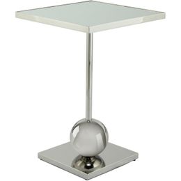 Beistelltisch Kayoom, B:42cm H:62cm T:42cm, silber, 100% Edelstahl, 100% Spiegelglas, Garten, Tische, "Leva 125, Ablagefläche für Deko,