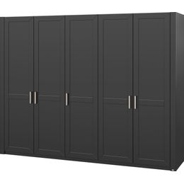 Kleiderschrank, B:265cm H:207cm T:60cm, grau, SET ONE BY Musterring, Spanplatte, Kinderzimmer, Schr&auml;nke, "York Schlafen", mit Holzt&uuml;ren, zwei