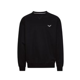 TRIGEMA Damen Sweatshirt "TRIGEMA Oversized Sweatshirt mit Logo-Patch", schwarz, Basic, Gr. XXL, 70% Baumwolle, 30% Polyester, Sweatshirts
