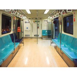 papermoon Fototapete "Empty Subway", B/L: 5m x 2,8m, Bahnen: 4 Stk., bunt, Tapeten
