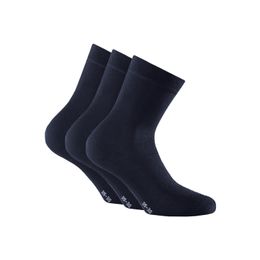 Rohner Socks Herren Kurzsocken "Socken Basic Soft Touch 3er Pack", Gr. 39, blau, Obermaterial: 70% Viskose CV. 28% Polyamid PA. 2% Elasthan EL.,