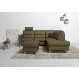 Ecksofa Home Affaire, B:236cm H:89cm T:212cm, gr&uuml;n, Luxus-Microfaser (100% Polyester);Struktur (100% Polyester);Luxus-Microfaser in Lederoptik (100%