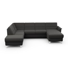 Sit & More Wohnlandschaft SIT & MORE, B:308cm H:89cm T:212cm, grau, 100% Polyester, Sofas, "Palmera U-Form, B: 308 cm", optional Bettfunktion & Bettkasten,