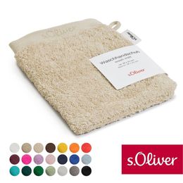 Waschhandschuh s.Oliver, B:16cm L:21cm, beige, Walkfrottier, Baumwolle, Handtücher, "s.Oliver, Premium Qualität, 600 gr/m², auch als Sets