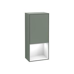 Villeroy & Boch Villeroy und Boch Finion Seitenschrank F550GFGM 41,8x93,6x27cm, rechts, Regal unten Glossy White, Olive Matt Lacquer