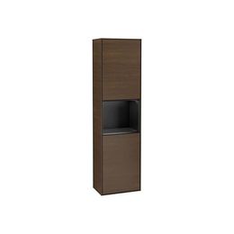 Villeroy & Boch Villeroy und Boch Finion Hochschrank G460PDGN 41,8x151,6cm, links, Emotion, Regal Black matt lacquer, Walnut veneer