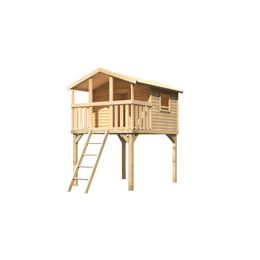 Akubi Kinder Spielturm "Unfug", beige, Holzwerkstoff, B:155cm H:309cm T:198cm, Spielt&uuml;rme, BxTxH: 155x198x309 cm
